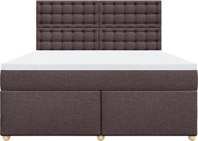 Box spring postel s matrací tmavě hnědá 180x200 cm textil 3293676