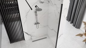 Rea Aero Intimo, sprchová zástěna 90x200 cm, 8mm čiré sklo, černý profil, REA-K4123