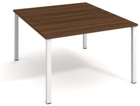 Dvojstůl pracovní rovný 120×160 cm - Hobis Uni USD 1200 Dekor stolové desky: ořech, Barva nohou: bílá