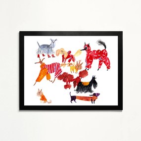 Kateřina Coufalová | Psi Rám: Dubový, Velikost: 70 x 100 cm