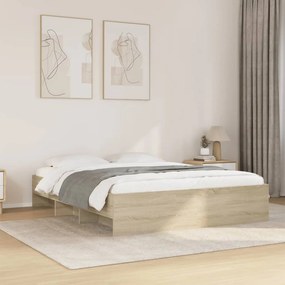 Rám postele bez matrace dub sonoma 150x200 cm kompozitní dřevo 3295648