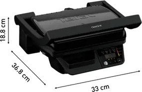 Tefal OptiGrill GC7P0810 černá / Kontaktní gril / 2000 W / displej