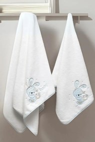 Dětská dárková sada ručník a osuška BUNNY, 2 ks Modrá