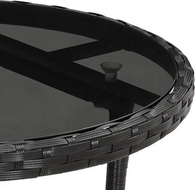 3dílný zahradní bistro set s poduškami černý polyratan 3187416