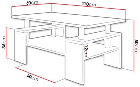 Konferenční stolek SIMON - bílý