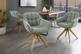 Designová otočná židle Vallerina šalvějová zelená / dub