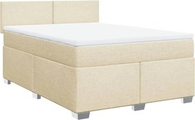 Box spring postel s matrací krémová 140x200 cm textil 3285909