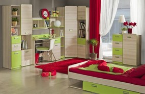 Lora dětská sestava E Výběr postele: s matrací, Vyberte dekor: jasan coimbra - fialova