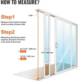 Dvířka pro psy pro posuvné skleněné dveře 192,7–204,9 cm Nastavitelná výška XL