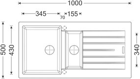 Sinks PERFECTO 1000.1 Pureblack