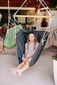 Hojdavak Závěsné houpací křeslo černý melír HOJDAVAK MAXI s polštářkem - outdoor tkanina