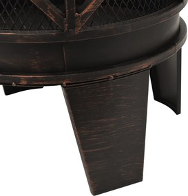 vidaXL Marketos Rustikální přenosné ohniště s pohrabáčem Φ 42 x 54 cm ocel