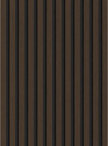 Mexen Lam-F, akustické stěnové lamely 275 × 30 cm, plstěný podklad 8 mm, technická dýha, ořech palisandrový, S105-275307-3015-021