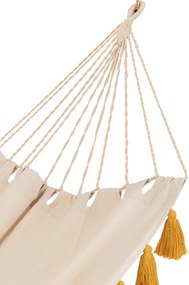 Béžová režná bavlněná hamaka se střapci Hammock - 228*130*335 cm