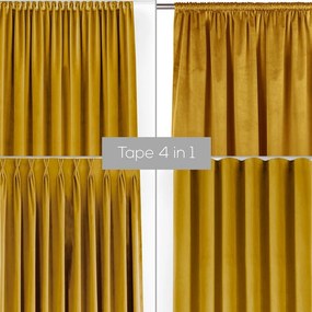 Sametový dimout závěs v hořčicové barvě 140x300 cm Velto – Filumi