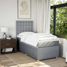Box spring postel s matrací světle šedý 100 x 200 cm textil 3294281