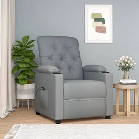 Elektrické polohovací křeslo světle šedé textil 3098839