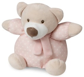 Interbaby Chrastítko plyšová hračka Medvídek béžový růžový 20 cm