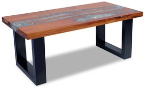 vidaXL Marketos Konferenční stolek, teak a pryskyřice 100x50 cm