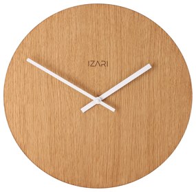 IZARI dubové hodiny 34 cm - bílé ručičky