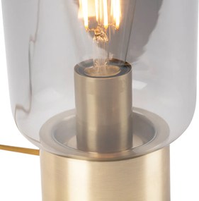 Designová stolní lampa mosaz s kouřovým sklem - Bliss Cute