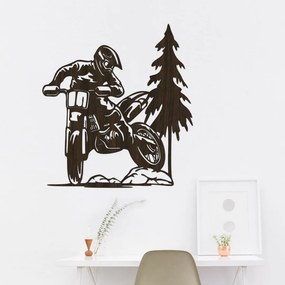 dřevo života Dřevěná dekorace na zeď Motorka Zvolte rozměr (cm): 55x60, Zvolte barvu dekoru: Wenge