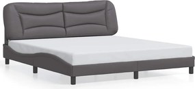 Rám postele bez matrace Hvar šedý 180x200 cm umělá kůže 3208019
