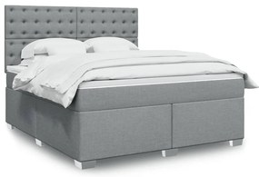 Box spring postel s matrací světle šedá 180 x 200 cm textil 3290581