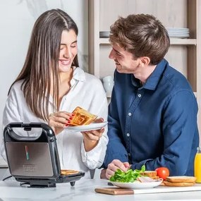 Black+Decker BXSA753E černá, nerez / Sendvičovač / 750 W / 2 sendviče