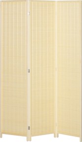 HOMCOM Interiérový dřevěný paravan 3 panely 135 x 180 cm Skladný rozdělovací separator pro obývací pokoj a ložnici, přírodní dřevo