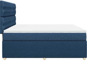 Box spring postel s matrací modrá 200x200 cm textil 3294476