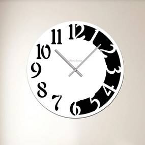 dřevo života Nástěnné hodiny CLOCK Zvolte barvu dekoru: Bílá, Zvolte velikost hodin (cm): 40x40, Barva ručiček: Stříbrné