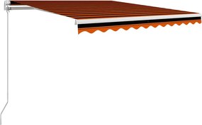 Ručně zatahovací markýza 350 x 250 cm oranžovo-hnědá 3051211