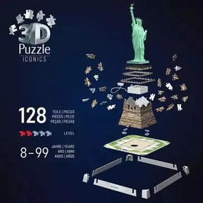 Ravensburger 3D Puzzle Iconics: Socha svobody (Noční edice) / 108 dílk