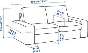 KIVIK 2místná pohovka, Tresund antracit
