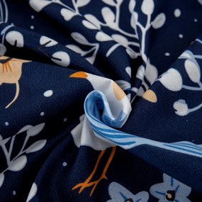 Prostěradlo z mikrovlákna DENIM BIRDS modré 180x200 cm