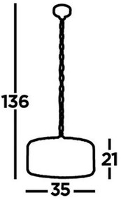 Searchlight 82101-3CC - Lustr na řetězu CHAPEAU 3xE27/60W/230V
