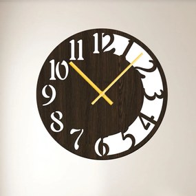 dřevo života Nástěnné hodiny CLOCK Zvolte barvu dekoru: Wenge, Velikost hodin: 35x35, Barva ručiček: Zlaté
