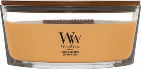 Golden Bourbon – Woodwick – vonná svíčka elipsa s dřevěným knotem