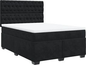 Box spring postel s matrací černá 140x200 cm samet 3293238
