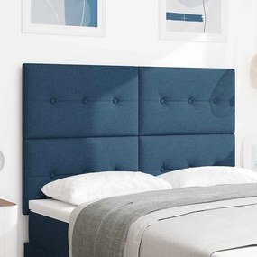 Výškově nastavitelné čelo postele s čelo Modrá 144 cm textil 3337827