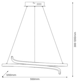 LED Lustr na lanku LORENZO LED/35W/230V černá