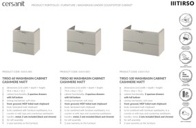 Cersanit Tirso, závěsná skříňka pod umyvadlo 794x447x572 mm, béžová matná, S1015-003
