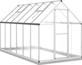 Skleník s podkladovým rámem stříbrný 334 x 169 x 202 cm hliník 3266329