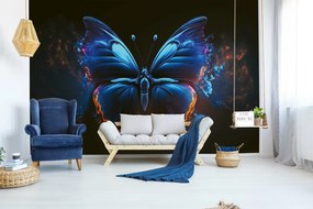 DIMEX | Vliesová fototapeta na zeď Blue Butterfly MS-5-AI-0025 | 375 x 250 cm | černá, modrá
