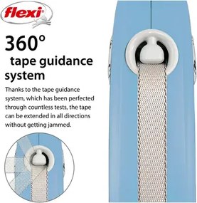 FLEXI Vodítko Comfort Plus S světle modré / Samonavíjecí / pásek / 5 m