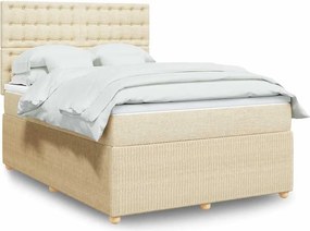 Box spring postel s matrací krémová 160x200 cm textil 3292126