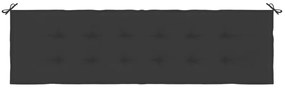 Poduška na zahradní lavici černá 180x50x3 cm oxfordská látka