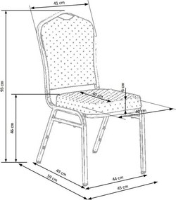 Jídelní židle Rylee, červená / zlatá
