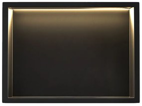 Rea Rea, LED polička na zapuštění 45x30x10 cm, 12W, 3000K, černá matná, REA-08546
